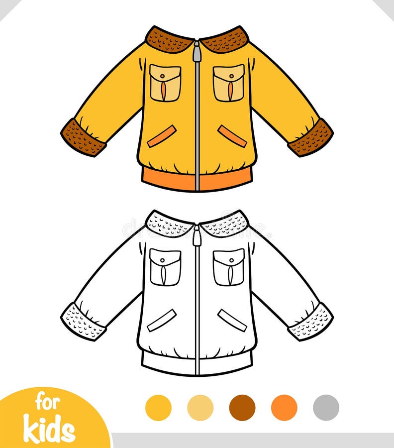 Coloring Book, Kids Aviator Jacket Stock Vector - Illustration of ...