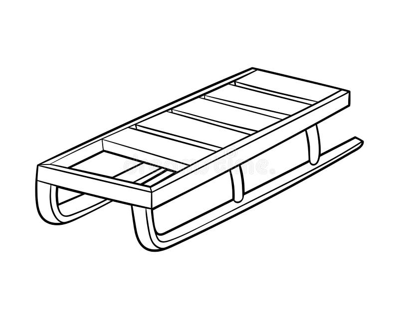 Coloring Book for Kids, Children Sledges Stock Vector - Illustration of ...