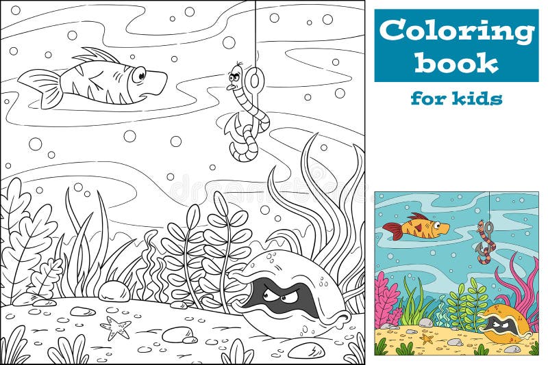 Coloring Book for Kids stock vector. Illustration of cartoon - 143612524