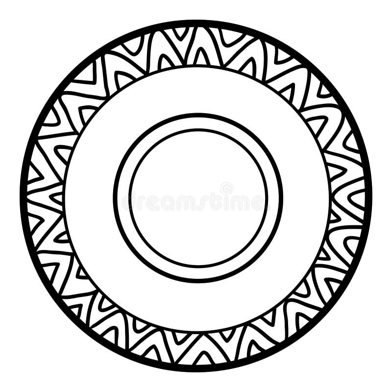 Empty Plate Coloring Page Stock Illustrations – 46 Empty Plate Coloring ...