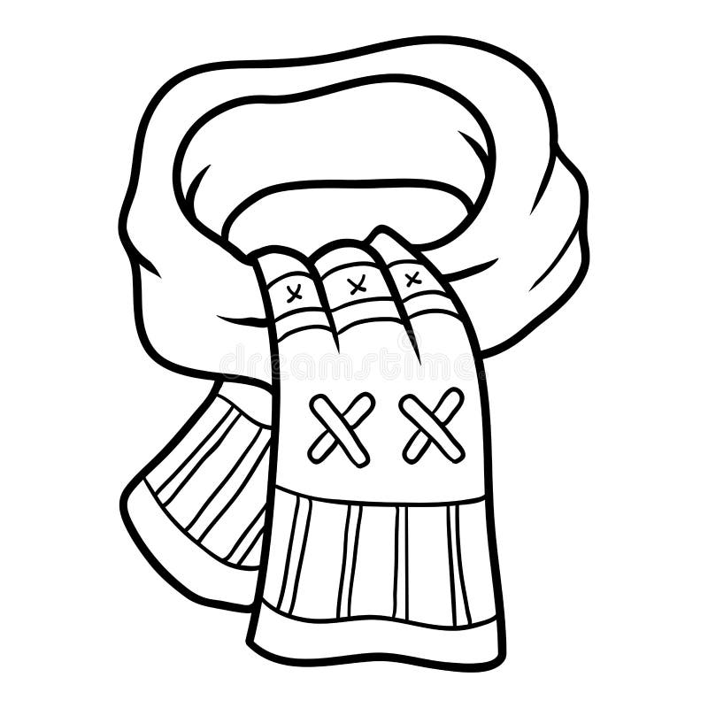 Coloring Book for Kids, Scarf with Geometric Pattern Stock Vector ...