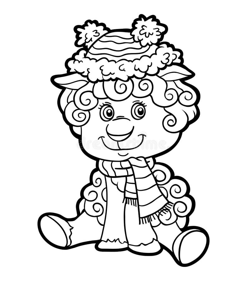 Coloring Book Christmas Winter Sheep Stock Illustrations – 21 Coloring ...