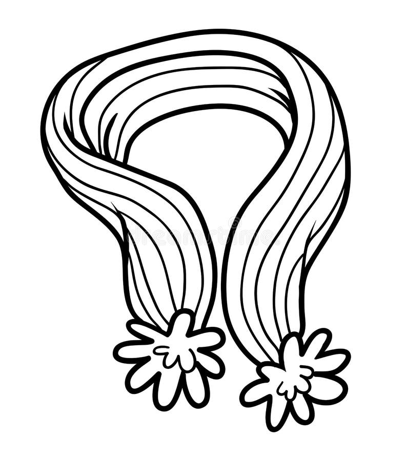 Coloring Book for Kids, Striped Scarf Stock Vector - Illustration of ...