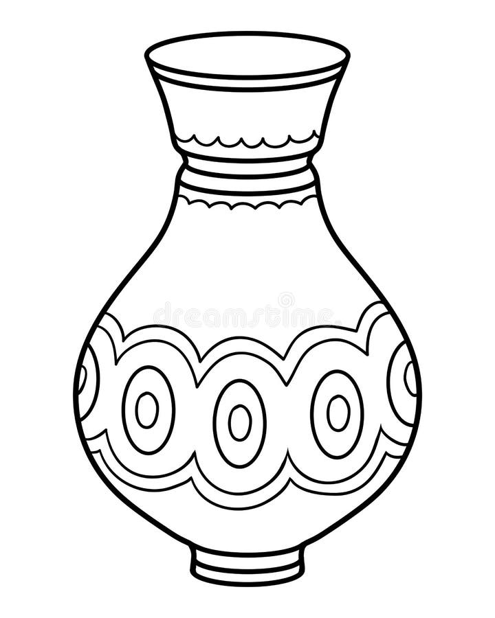 Coloring Book for Kids, Vase Stock Vector - Illustration of activity ...