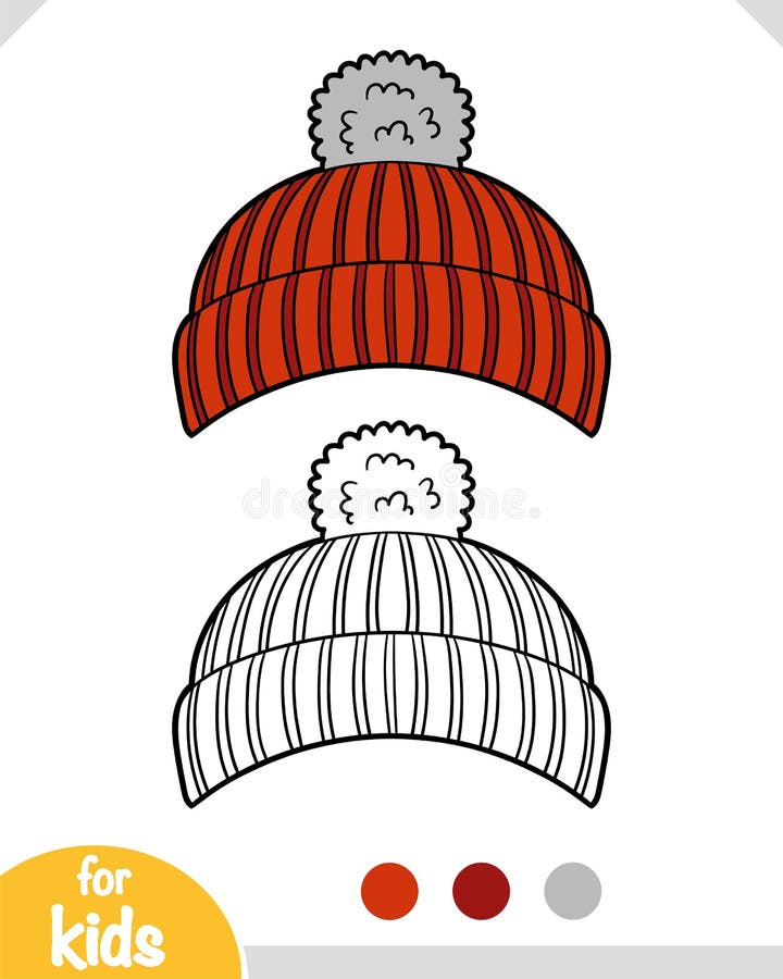 Coloring book, Knitted hat stock vector. Illustration of child - 205418400