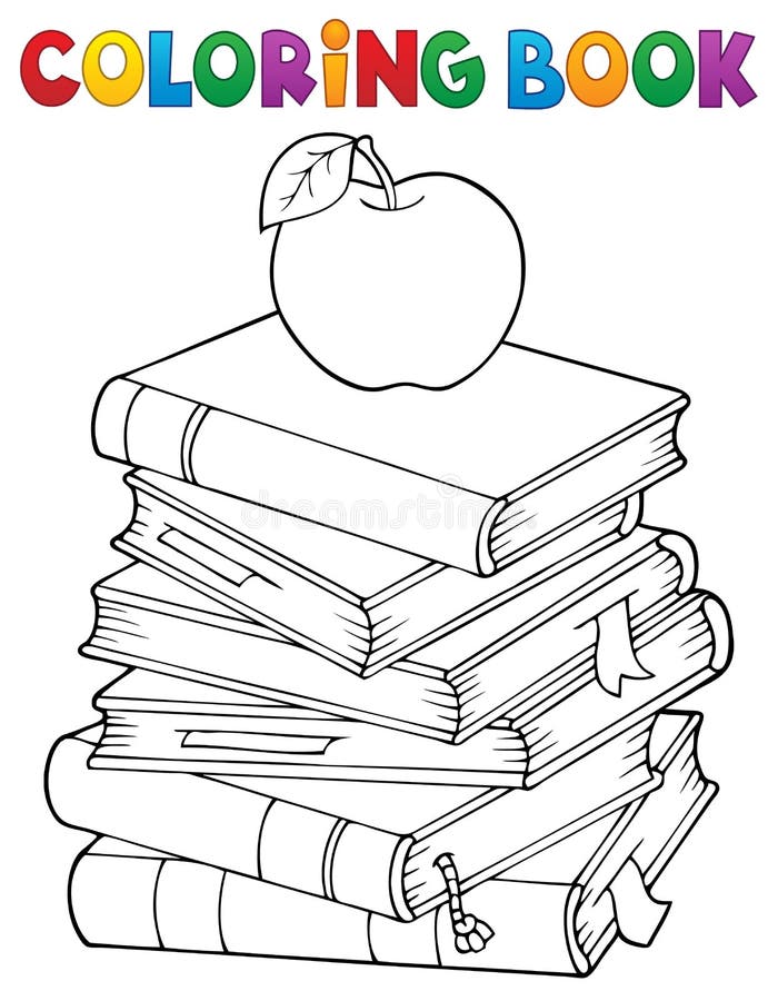 Coloring Book with Literature Theme 1 Stock Vector - Illustration of ...