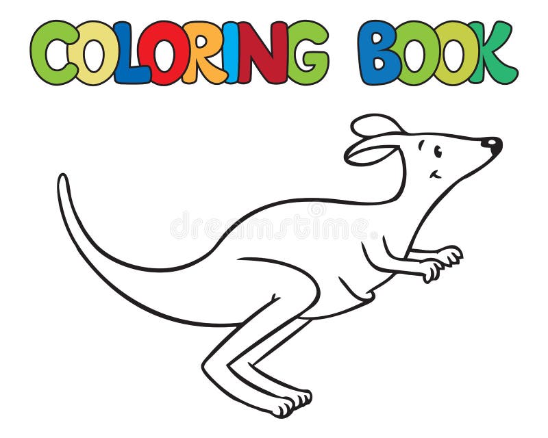 Coloring Book of Little Funny Kangaroo Stock Illustration ...