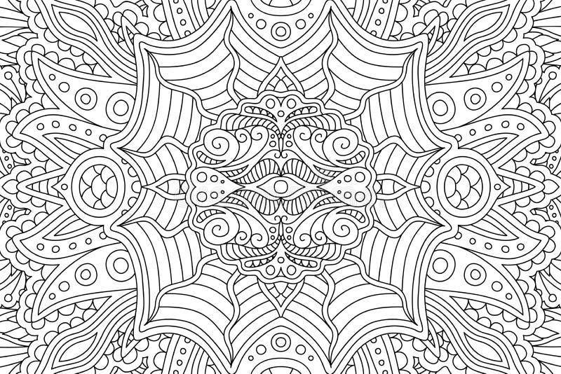 Coloring Book Page with Beautiful Linear Pattern Stock Vector ...