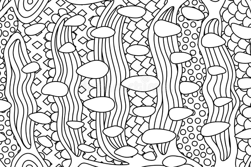 Coloring Book Page with Beautiful Monochrome Pattern Stock Vector ...