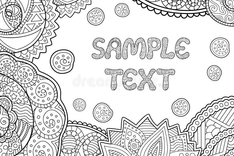 Coloring Book Page with Copy Space Sample Text Stock Vector ...