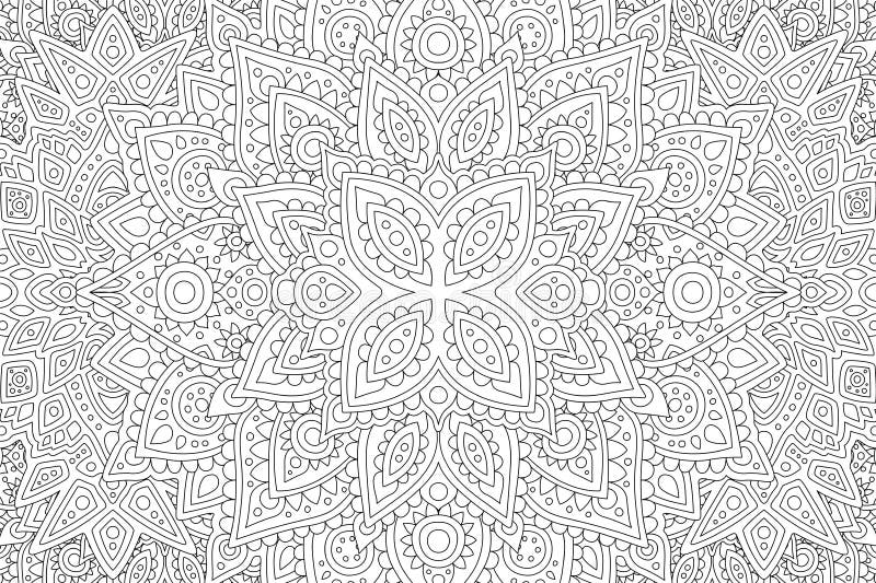 Coloring Book Page With Linear Abstract Pattern Stock Vector ...