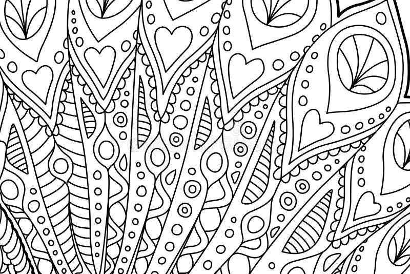 Monochrome Linear Abstract Art for Coloring Book Stock Vector ...