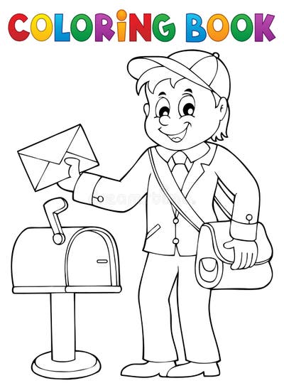 Coloring Delivery Man Stock Illustrations – 157 Coloring Delivery Man ...