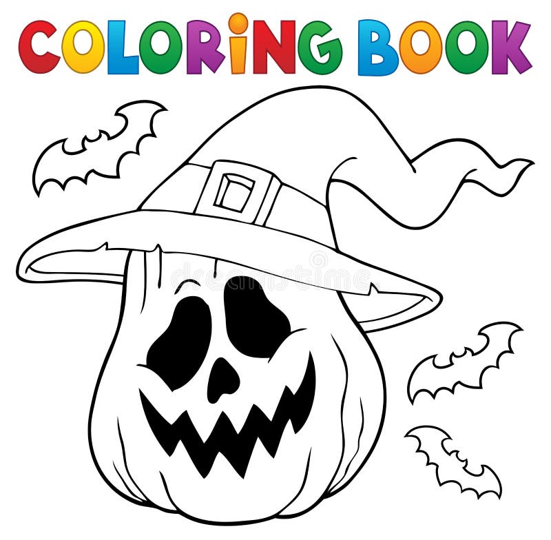 Coloring Book Cute Witch and Cat Stock Vector - Illustration of cute ...
