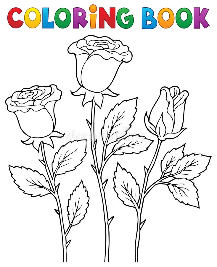 Coloring Book Rose Flower Image 1 Stock Vector - Illustration of eps10 ...