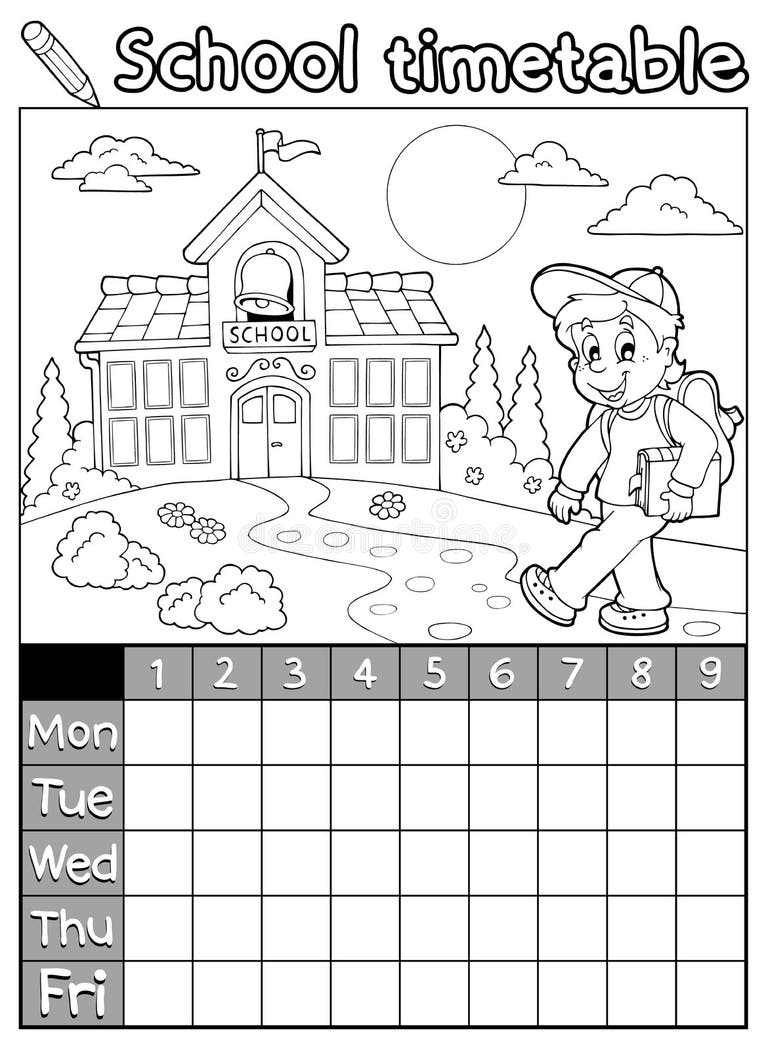 School Schedule Coloring Stock Illustrations – 230 School Schedule ...