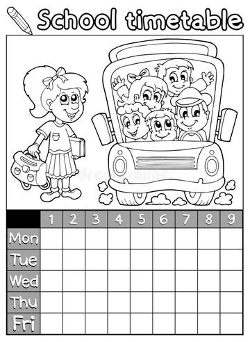 School Timetable Coloring Stock Illustrations – 57 School Timetable ...