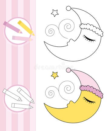 Colouring Moon Sleeping Stock Illustrations – 76 Colouring Moon ...