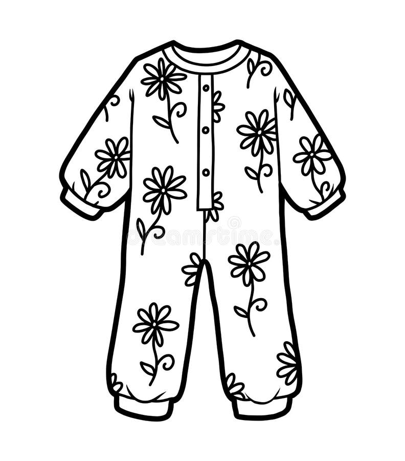 Girl Pajamas Coloring Page Stock Illustrations – 54 Girl Pajamas ...