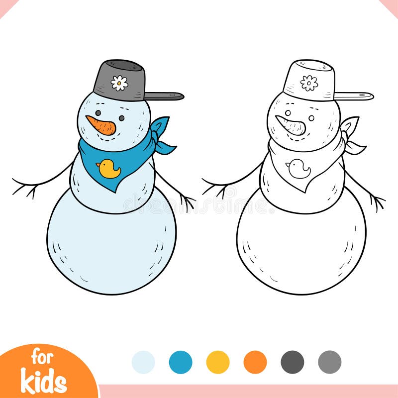 Coloring book, Snowman stock vector. Illustration of page - 199264554