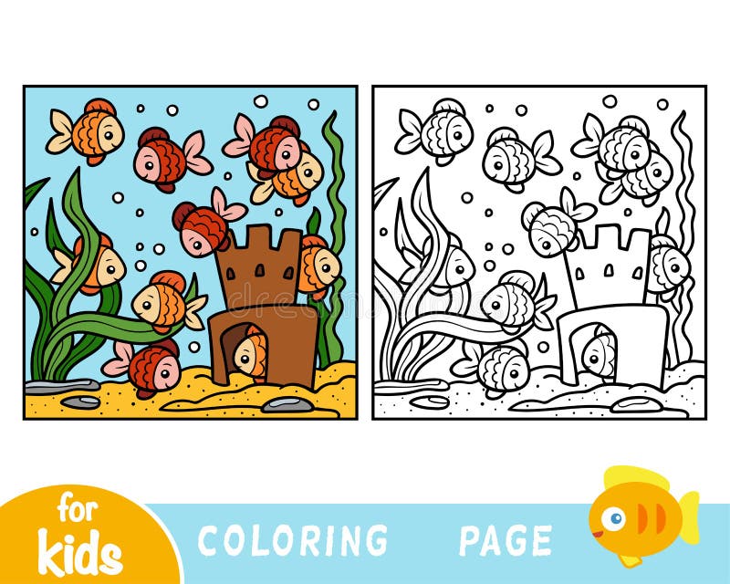 Coloring book, Ten fish stock vector. Illustration of isolated - 135798836