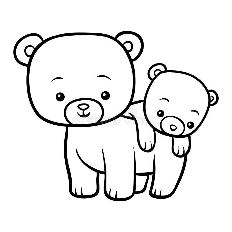 Coloring book, Two Bears stock vector. Illustration of activity - 127900514