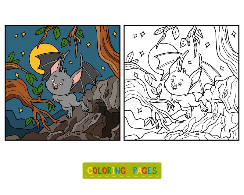 Coloring book, Vampire Bat stock vector. Illustration of child - 79733268
