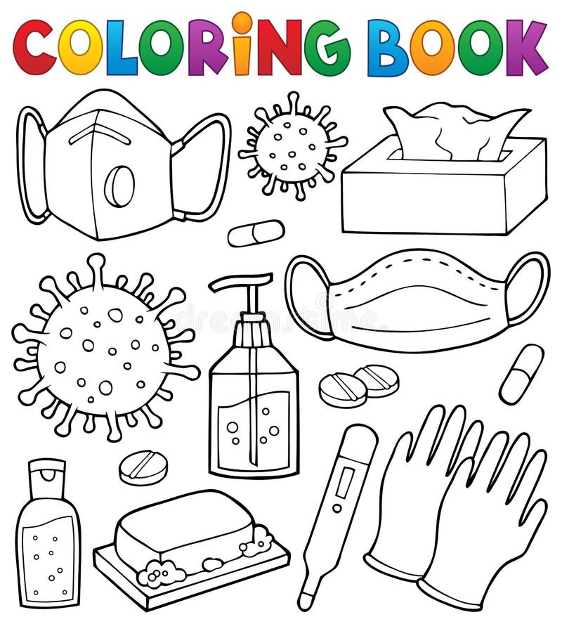 Coloring Book Virus Theme 1 Stock Vector - Illustration of paint ...