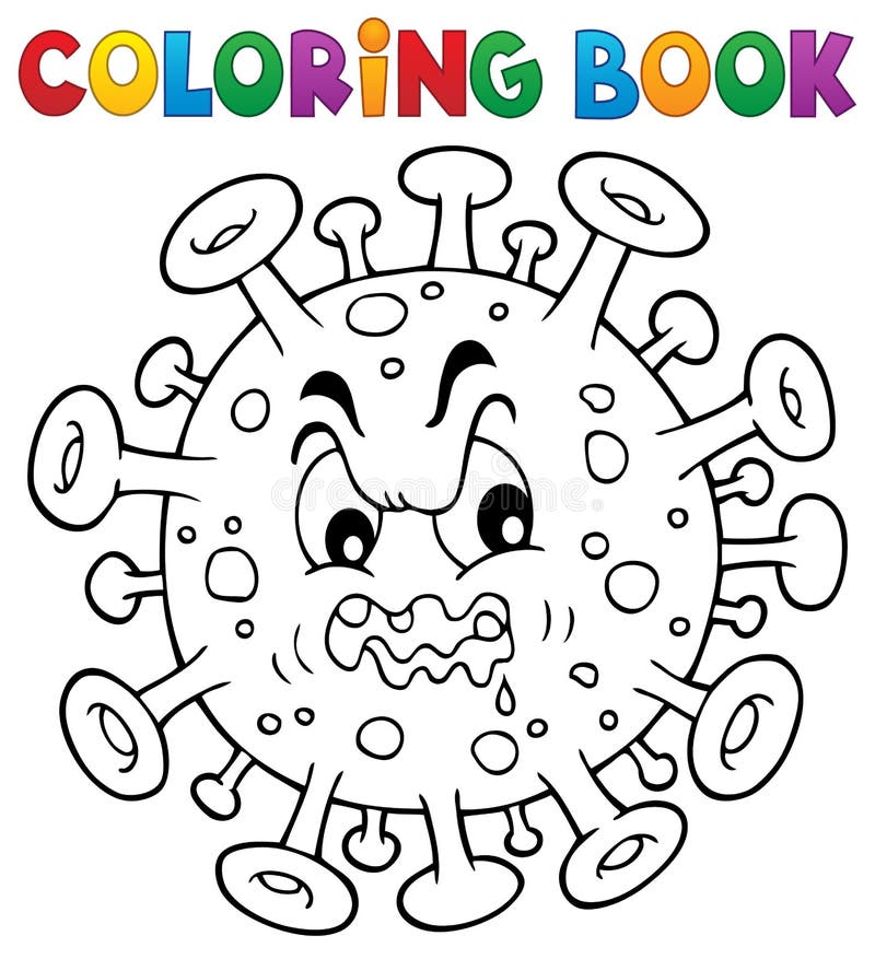 Coloring Book Virus Theme 1 Stock Vector - Illustration of paint ...