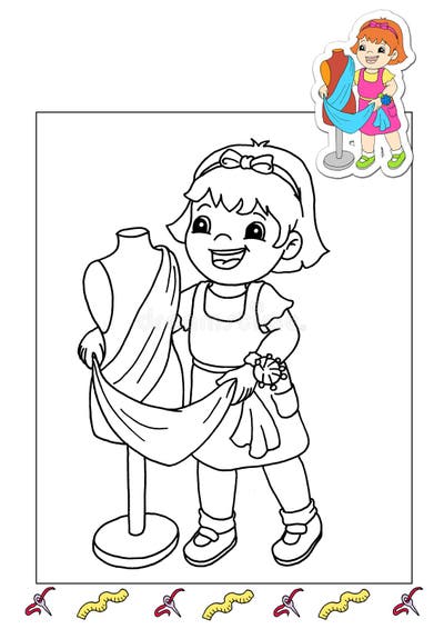 Coloring Book of the Works 30 - Tailor Stock Illustration ...