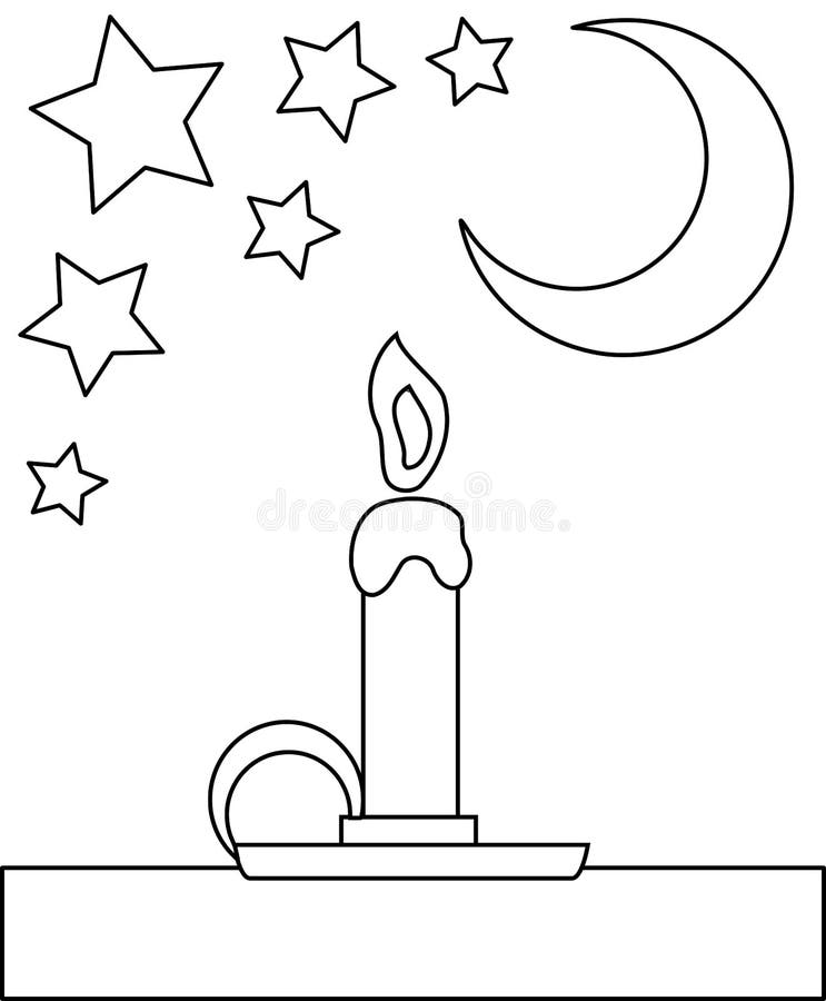 Coloring candle stock vector. Illustration of children - 32573302