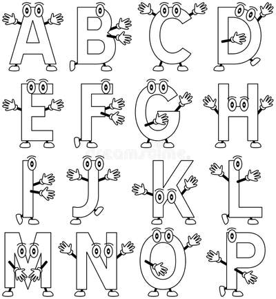 Coloring Cartoon Alphabet [1] Stock Vector - Illustration of clip ...