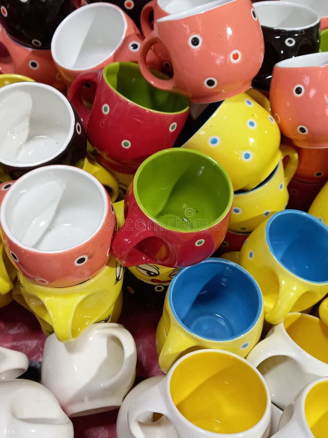 Coloring cup set. stock photo. Image of lighting, flower - 267877236