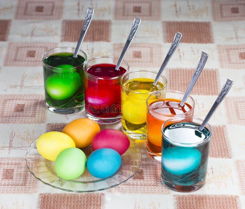 Coloring Eggs for Easter Holiday Stock Photo - Image of colorize, paint ...