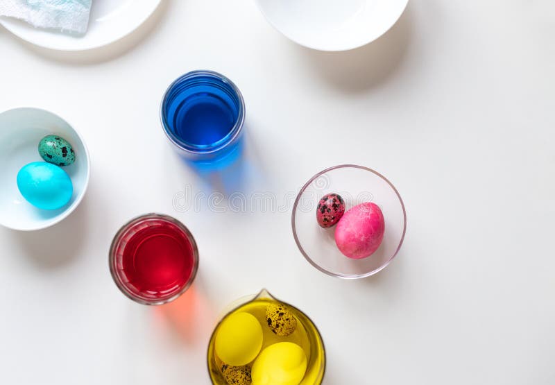 Coloring Eggs for Easter Celebration Stock Image - Image of dyed ...