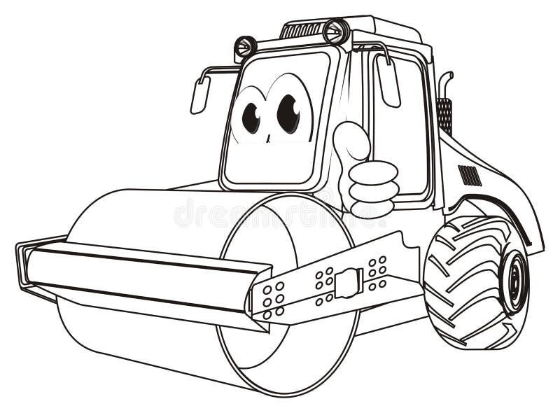 Coloring road roller stock illustration. Illustration of city - 160371777