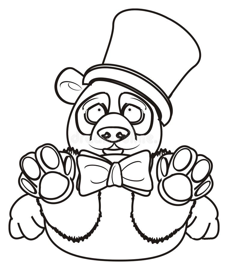 Coloring Panda In Funny Mask With Cloak Stock Illustration ...
