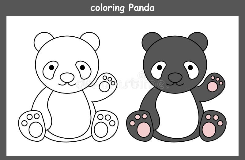 Children Trace and Coloring Panda Stock Vector - Illustration of design ...