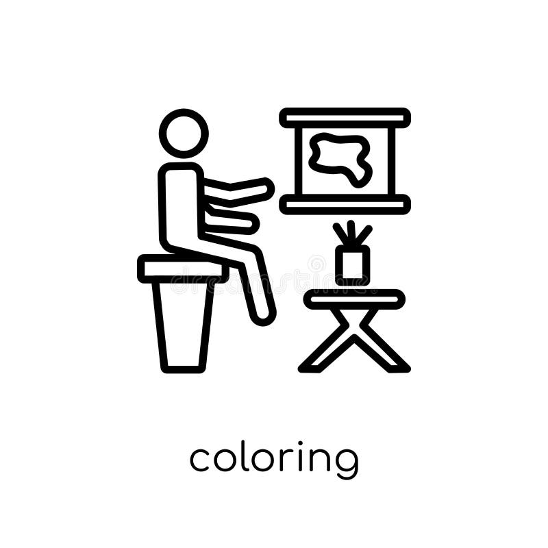 Coloring Icon. Trendy Modern Flat Linear Vector Coloring Icon On Stock ...