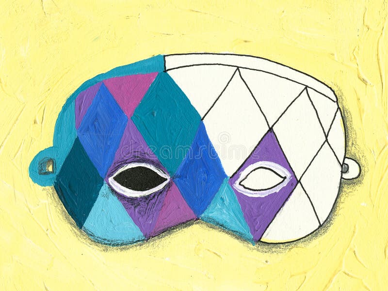Coloring Illustration of Mask Stock Illustration - Illustration of ...