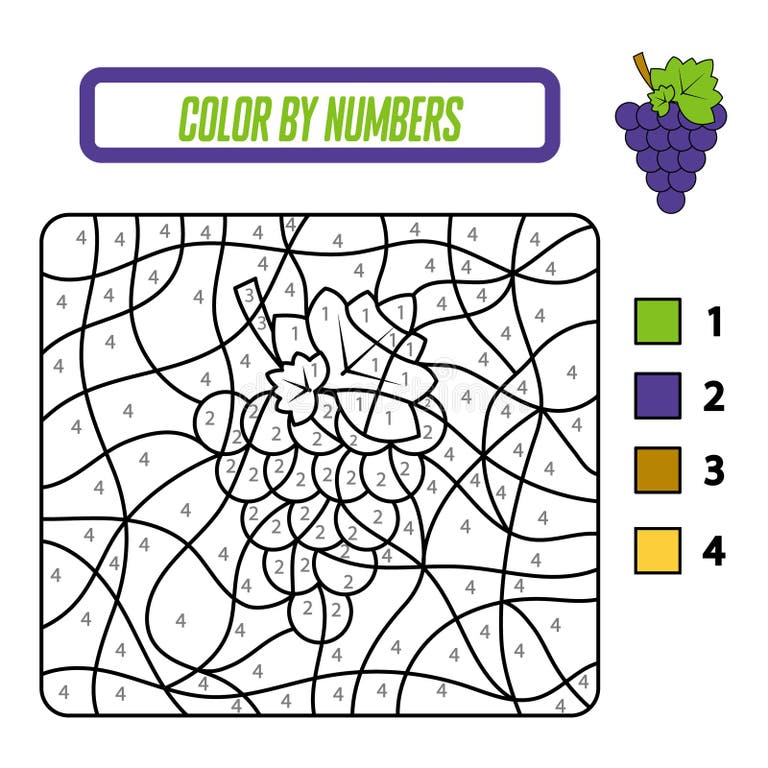 Coloring Fruits Kids Grapes Stock Illustrations – 109 Coloring Fruits ...