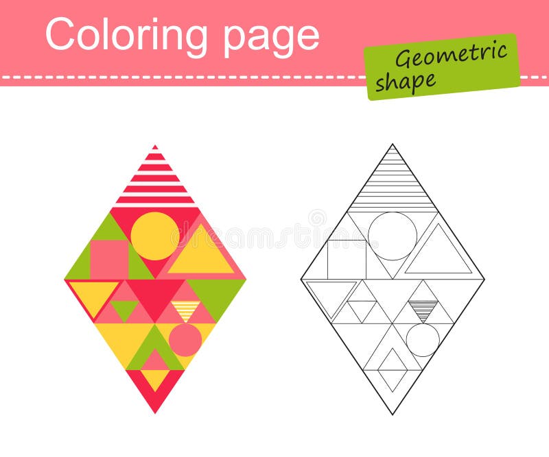 Coloring Page Abstract Pattern of Geometric Shapes. Flat Style Stock ...