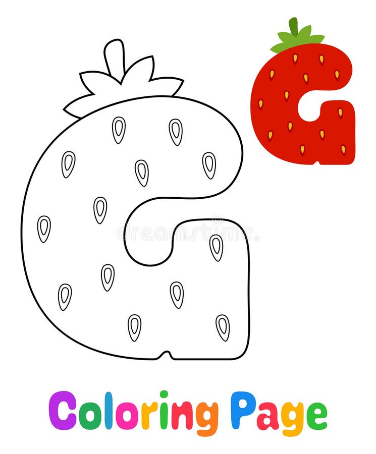 Coloring Page with Alphabet G for Kids Stock Vector - Illustration of ...