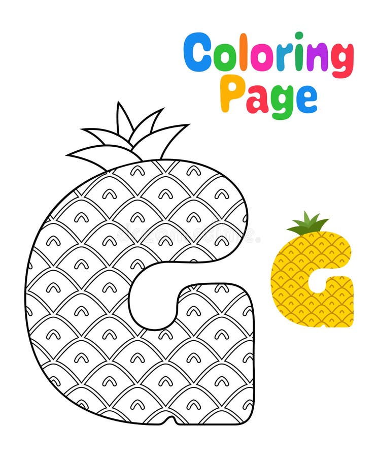 Coloring Page with Alphabet G for Kids Stock Vector - Illustration of ...