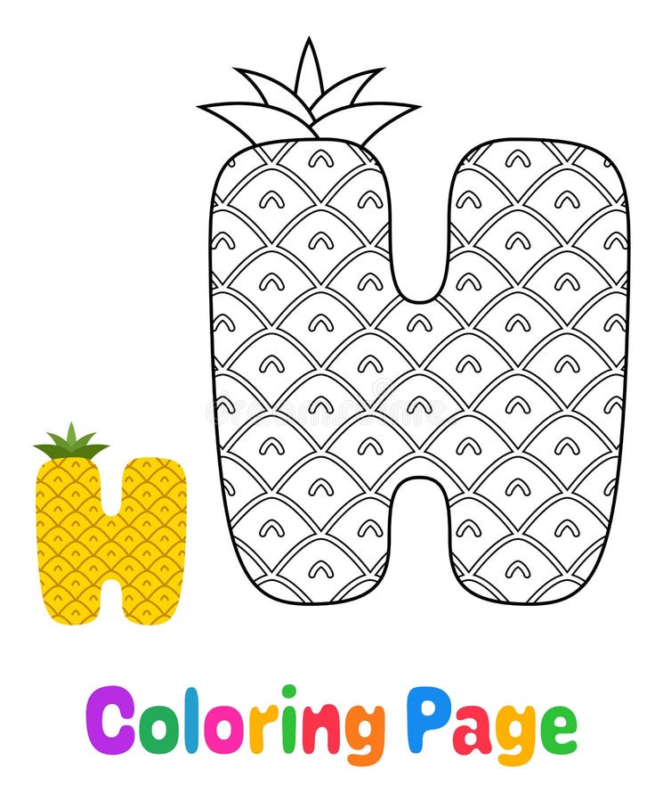 Coloring Page with Alphabet H for Kids Stock Vector - Illustration of ...