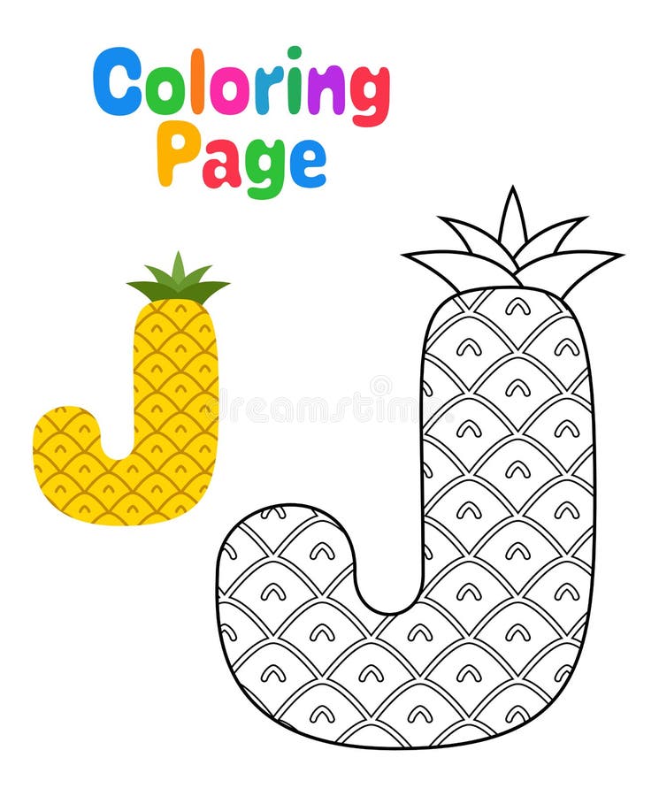Coloring Page with Alphabet J for Kids Stock Vector - Illustration of ...