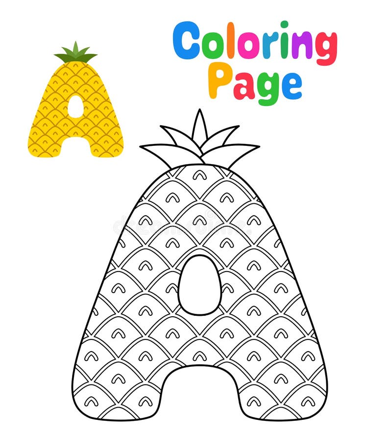 Coloring Page with Alphabet a for Kids Stock Vector - Illustration of ...