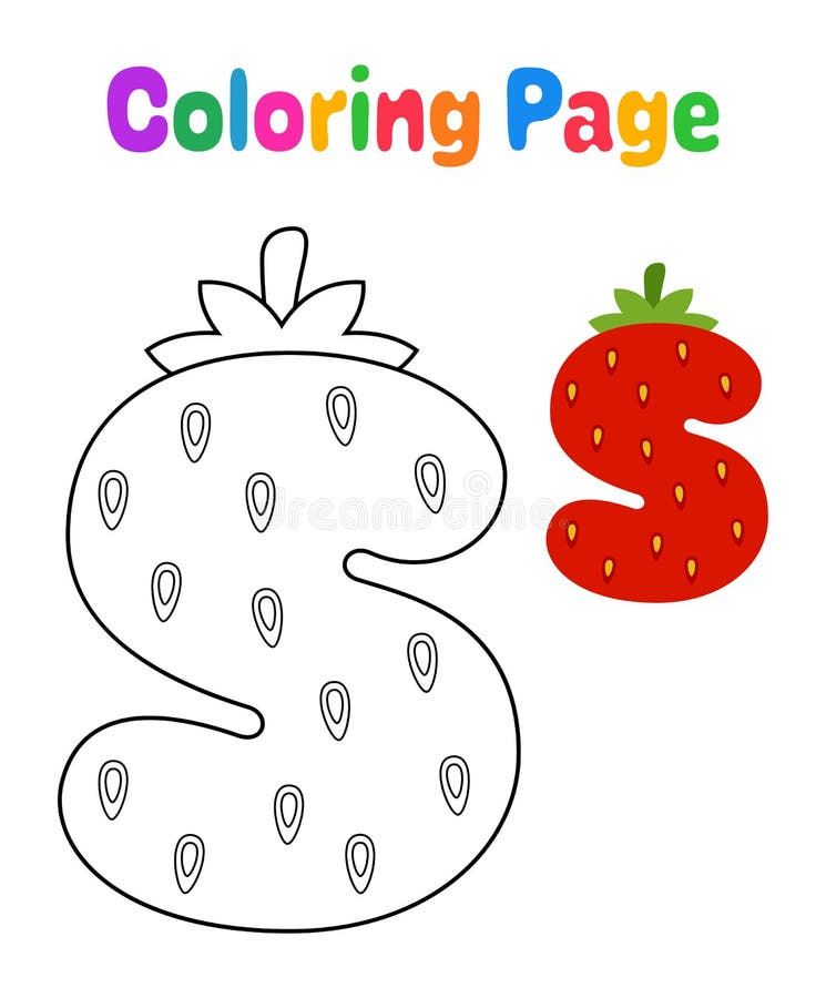 Coloring Page with Alphabet S for Kids Stock Vector - Illustration of ...