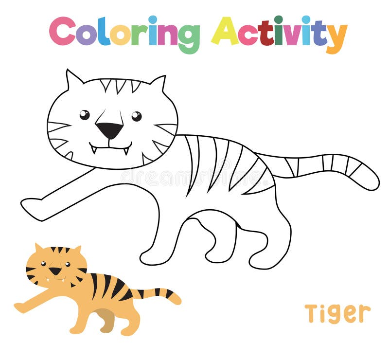 Coloring Animal Worksheet Page Stock Vector - Illustration of homework ...