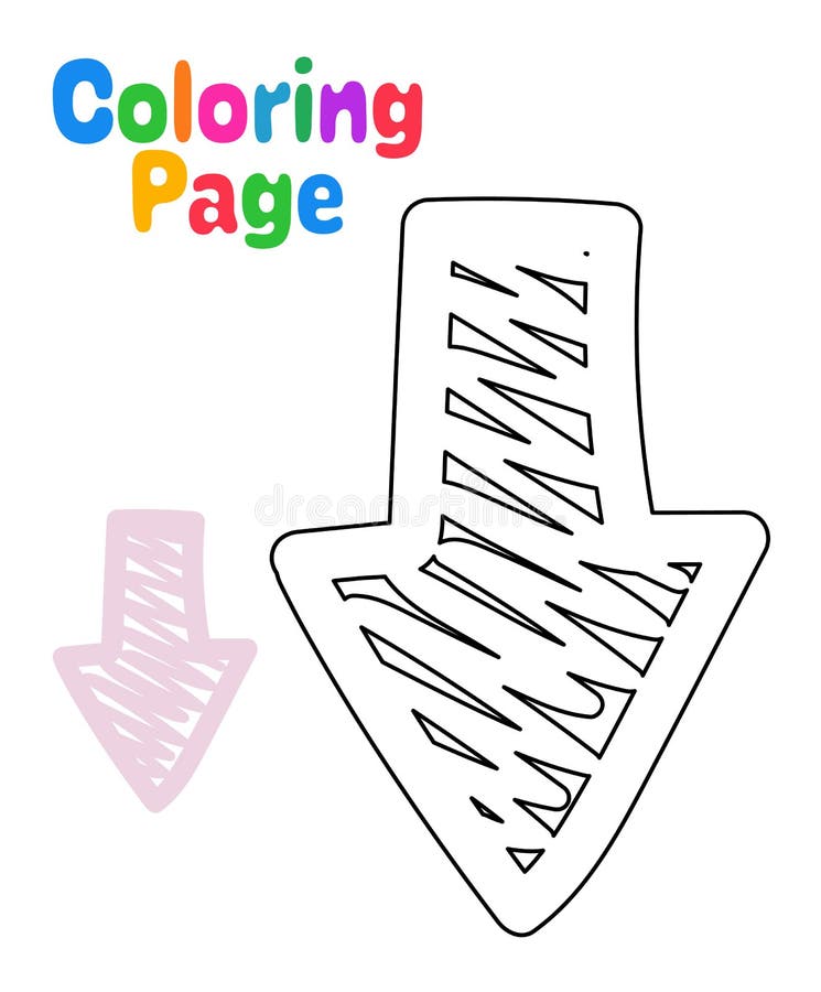 Coloring Page with Arrow for Kids Stock Vector - Illustration of ...